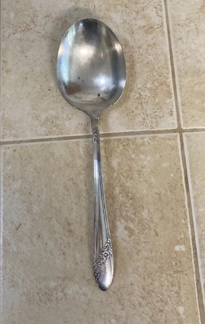 VINTAGE ONEIDA COMMUNITY Tudor Silver Plate Queen Bess Large Serving ...