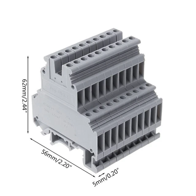 50 PCS UKK3 DIN Rail Double Level Row Terminal Block 500V 25A 28-12AWG ... 50 PCS UKK3 DIN Rail Double Level Row Terminal Block 500V 25A 28-12AWG ...