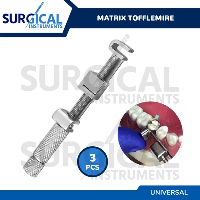 3 PCS MATRIX Tofflemire Retainer Universal Bands Dental Stainless ...