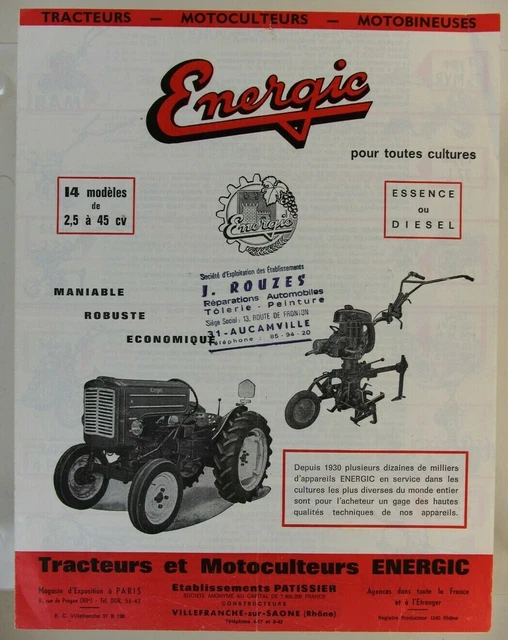 PROSPECTUS BROCHURE TRACTEUR motoculteur ENERGIE tractor traktor prospekt EUR 19,99 - PicClick IT