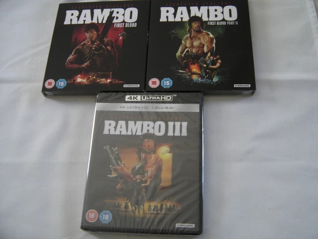 RAMBO FIRST BLOOD Part I II Rambo III 4K Blu-ray UK "Read Description ...