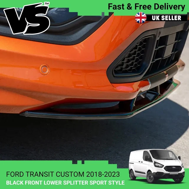 FITS FORD TRANSIT Custom 18-23 Sport Style Lower Front Splitter Black ...