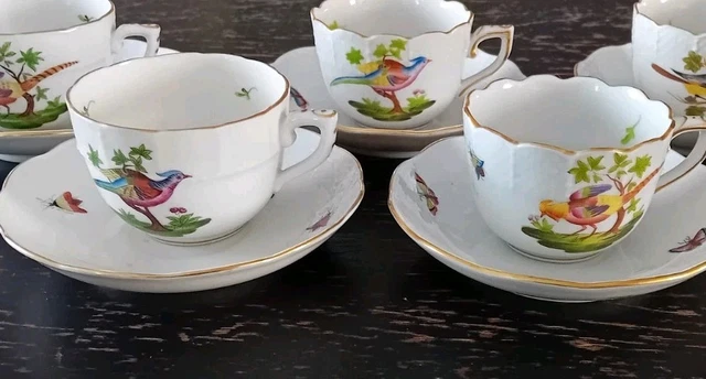 TASSE/SOUCOUPE &HEREND&HVNGARIA .Oiseaux, Papillons, Insectes EUR 350 ...