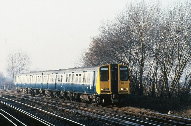 4955 ORIGINAL COLOUR Slide Emu Class 508 034 At Raynes Park 1983 £2.99 ...