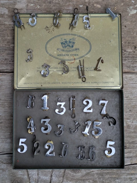 VINTAGE METAL UNIFORM Lapel Shoulder Numbers Fire Police Military X 31 ...