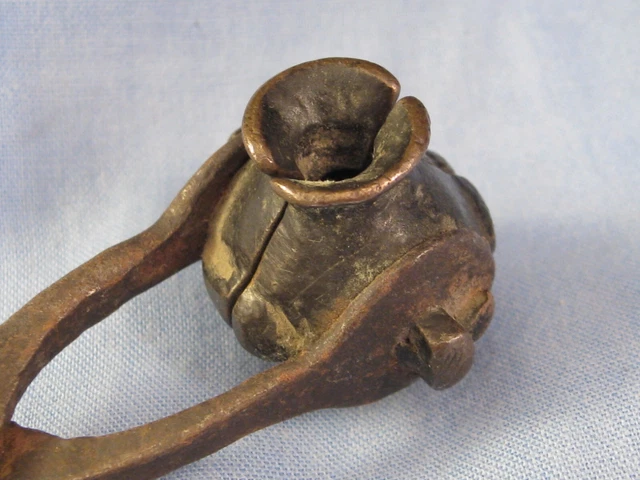 RARE C16TH HAND Held Antique Musket Ball Crucible Mould Copper Iron ...