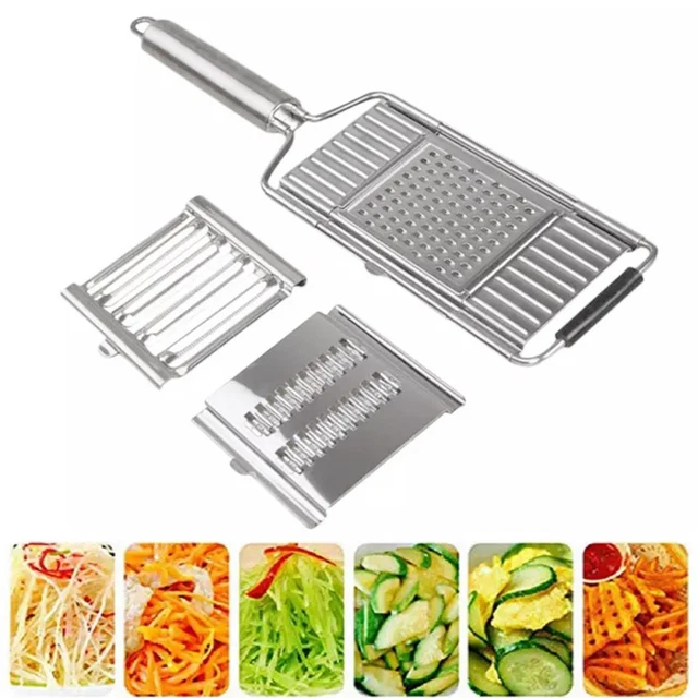 UK MULTI-PURPOSE VEGETABLE Slicer Cuts Stainless Steel Grater Shredder ...