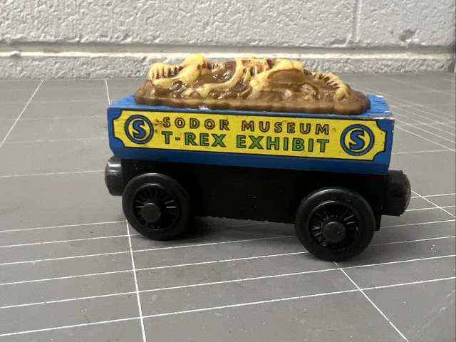 VINTAGE THOMAS THE Tank Engine Timber Toy Train Fossil Car T Rex ...