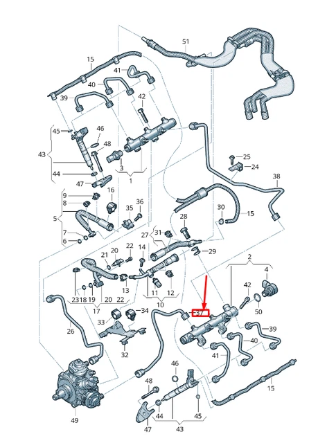 AUDI A4 AVANT B9 Fuel Rail Fuel Line 059130312AT NEW GENUINE £55.78 ...