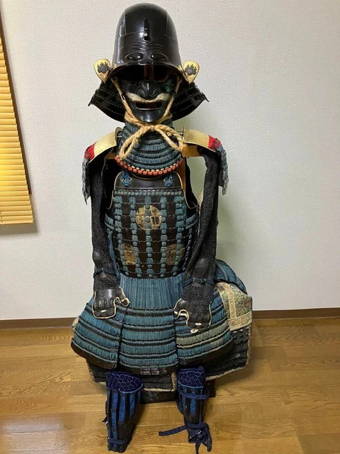 GENUINE EDO AUTHENTIC Armor antique Japanese Samurai Armor Yoroi Kabuto ...