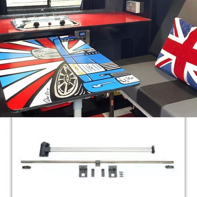 VW TRANSPORTER TABLE Top for Campervan Motorhome Caravan & Leg Set £170 ...