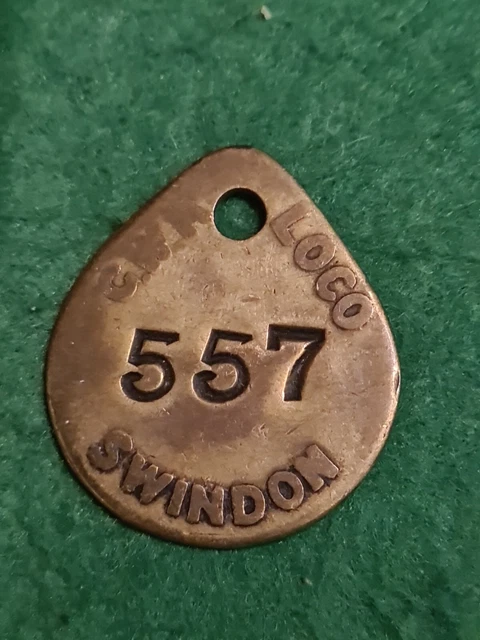 RAILWAY CHECK TOKEN GWR Swindon Loco 557 Great Western Railway $36.85 ...