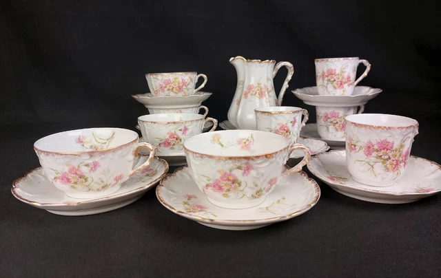 COIFFE ET CIE Limoges /1891-1914/ Service à café + thé Art Nouveau ...