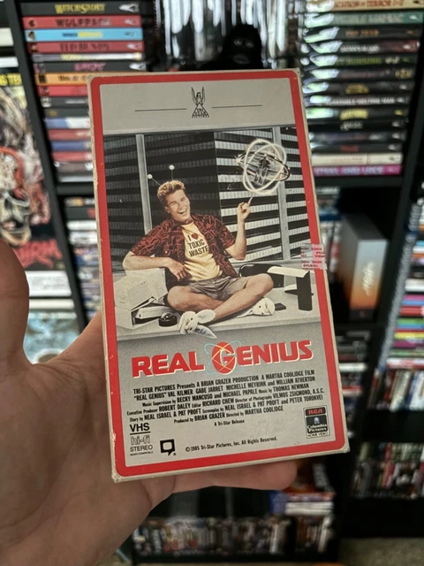 REAL GENIUS 1985 vhs Val Kilmer rca Columbia Tristar Home Video Side ...