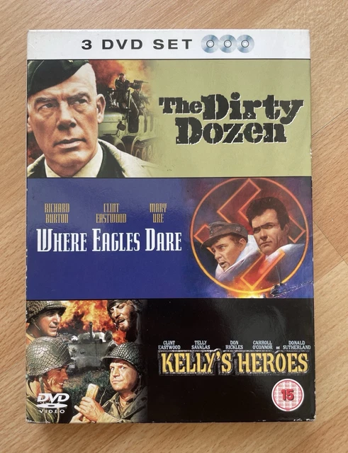 WARNER HOME VIDEO Dirty Dozen / Where Eagles Dare / Kelly's Heroes DVD ...