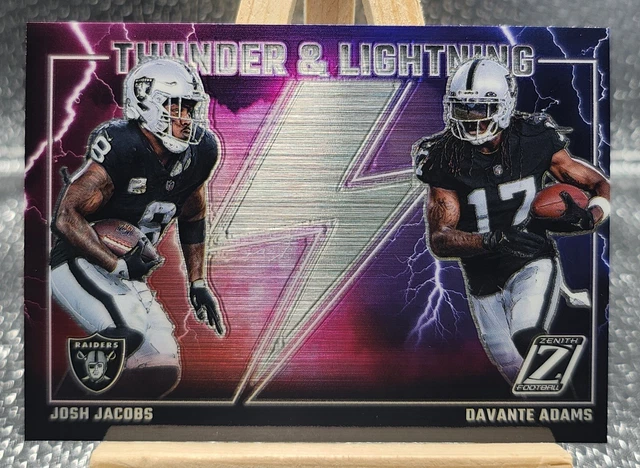 JOSH JACOBS / DAVANTE ADAMS 2023 Panini Zenith #13 THUNDER & LIGHTNING ... JOSH JACOBS / DAVANTE ADAMS 2023 Panini Zenith #13 THUNDER & LIGHTNING ...