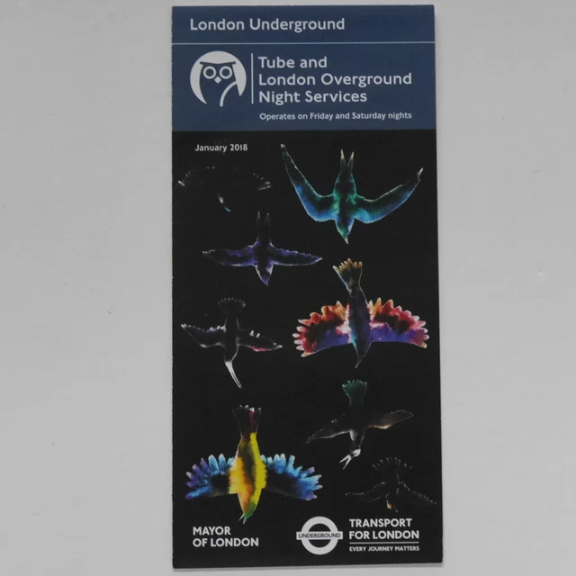 LONDON UNDERGROUND TFL pocket Night Tube map January 2018 £2.99 ...