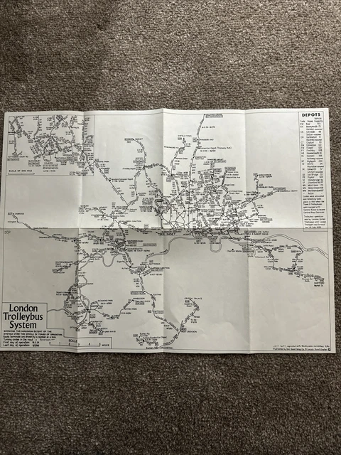 MAP OF THE London Trolleybus System - Covers the 31 years of operation ...