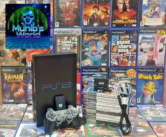 SONY PLAYSTATION 2 Fat PS2 Phat Console 1 Yr Warranty + 5 Free Games ...