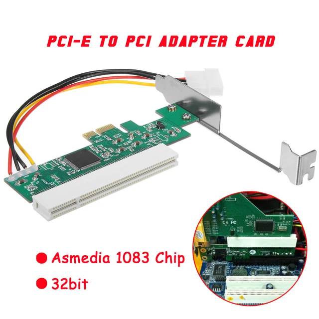 PCI-E PCI EXPRESS to PCI Adapter Card Riser Extender Converter 32bit ...