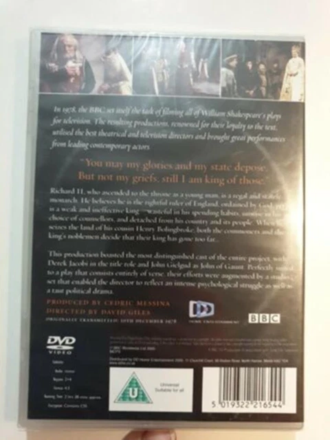 RICHARD II - BBC Shakespeare Collection Derek Jacobi 2005 DVD Top-quality EUR 4,14 - PicClick IT