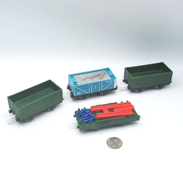 TRACKMASTER THOMAS & Friends Train Tank Engine Flatbed Cargo Car Lot x4 ...