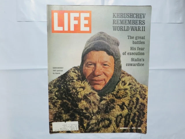 LIFE MAGAZINE DECEMBER 4, 1970 Khrushchev Remembers World War Ii A5 £10 ...