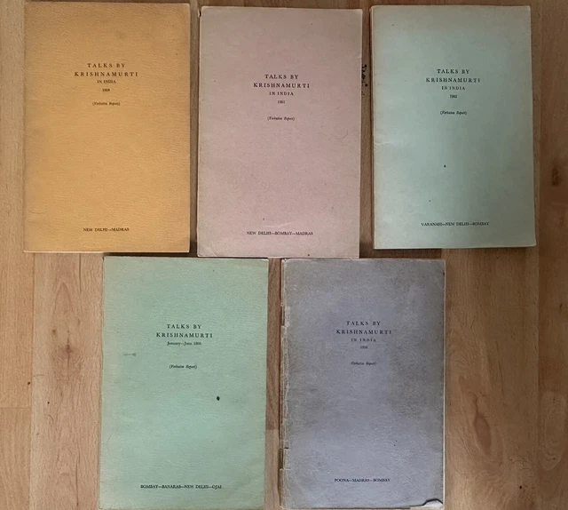 KRISHNAMURTI TALKS IN India 5 Pamphlets 1958-59-60-61-62 £54.99 ...