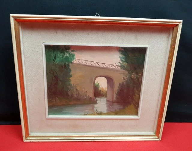 ANTICO DIPINTO OLIO su tavola FRANCO BIONDI post macchiaiolo LABRONICO ...