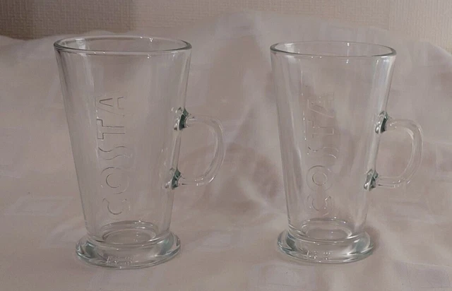 COSTA COFFEE V Shaped Latte Glasses 440ml X 2 £17.36 - PicClick UK