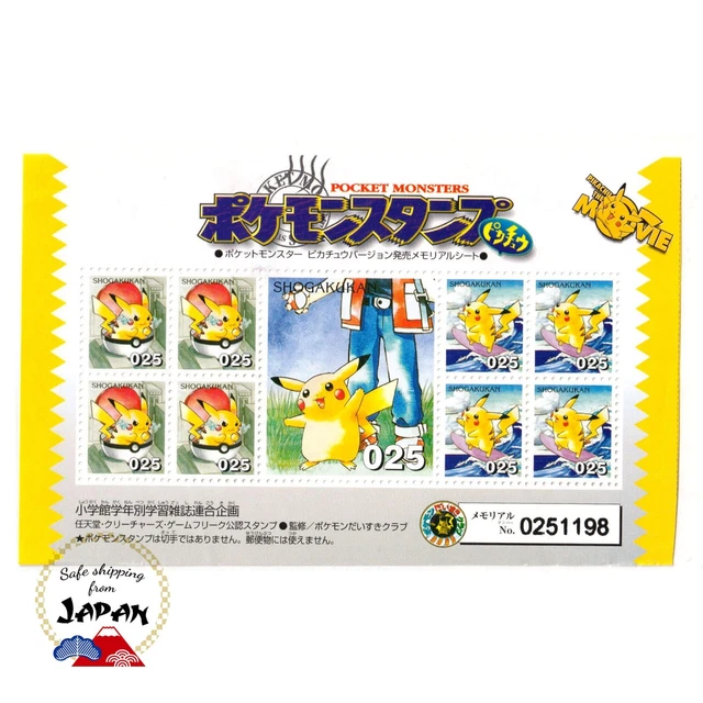 POKEMON STAMP PIKACHU The Movie Nintendo Shogakukan memorial sheet F/S ...