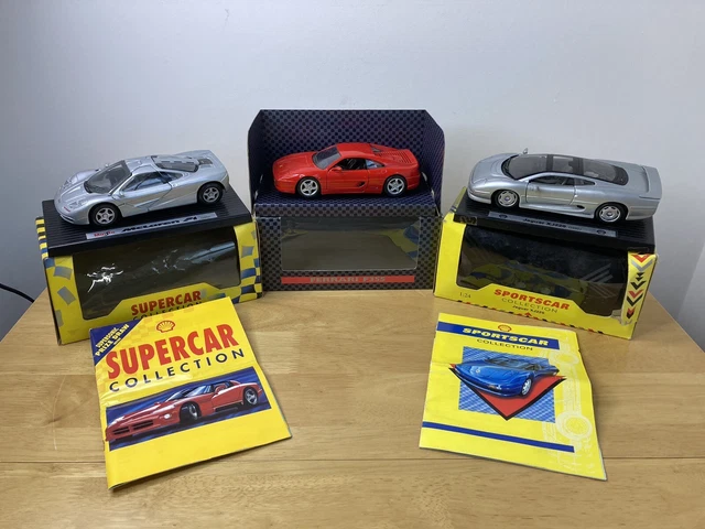 SHELL SUPERCAR COLLECTION McLaren F1 Jaguar XJ220 Ferrari F355 Bundle ...