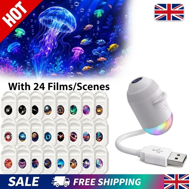 HD SMART DYNAMIC 5D Holographic Night Light Projector, Plug and Play ...