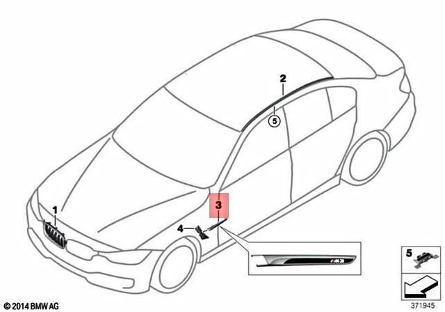 GENUINE BMW M4 GTS F82 F83 Cabrio Convertible Coupe Molding Right ...