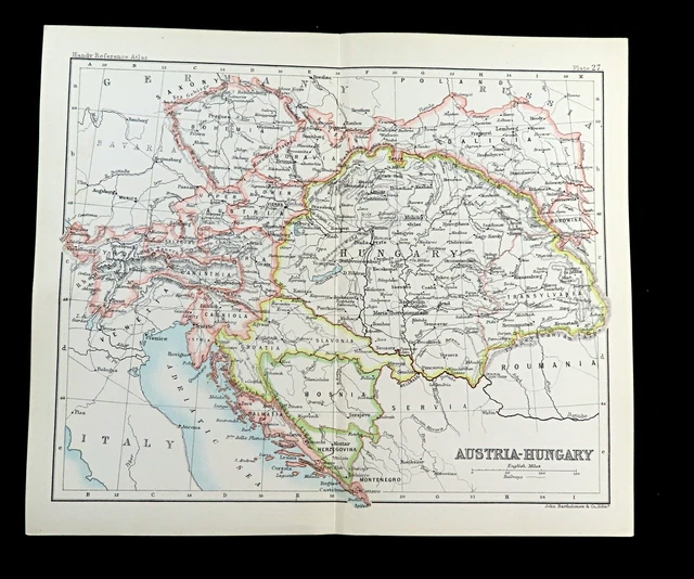 MAP OF THE Austro Hungarian Empire Hungary Austria Old Europe Antique ...