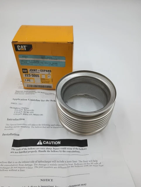 GENUINE OEM CATERPILLAR Cat 223-5665 Expansion Joint Turbo Bellow C15 ...