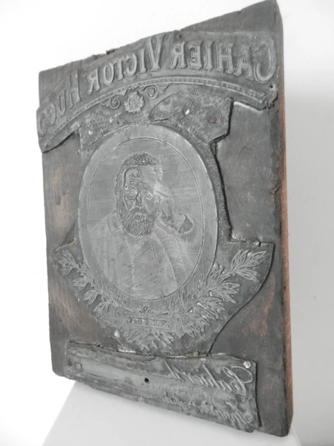 PLAQUE D’IMPRESSION / matrice : Cahier Victor Hugo / sur bois et plomb ...