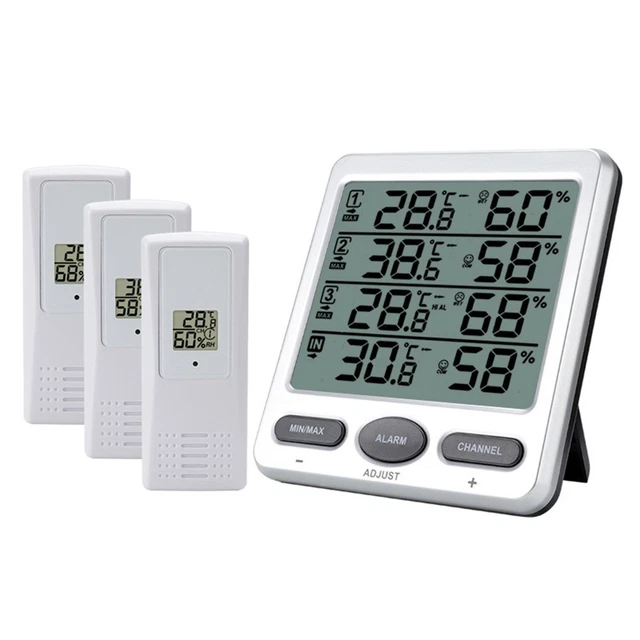 MULTI LOCATION WIRELESS Thermometer Monitor 4 Different Areas ...
