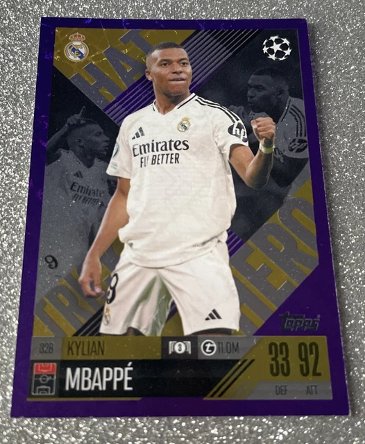 TOPPS MATCH ATTACK extra 2025 Kylian Mbappe purple parallel No 328 Mint ...
