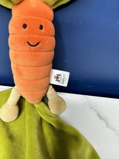 JELLYCAT VIVACIOUS CARROT Soother Blanket Blankie Soft Toy green ...