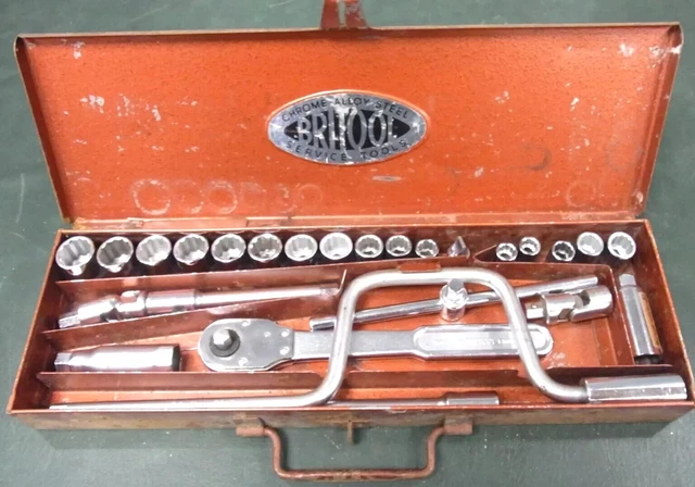 25 PIECE VINTAGE Britool Hex Drive Socket Set Whitworth AF Sizes 7/16 ...