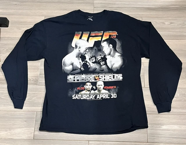 UFC T-SHIRT 129 ultimate Fighting championship St Pierre XL long sleeve ...