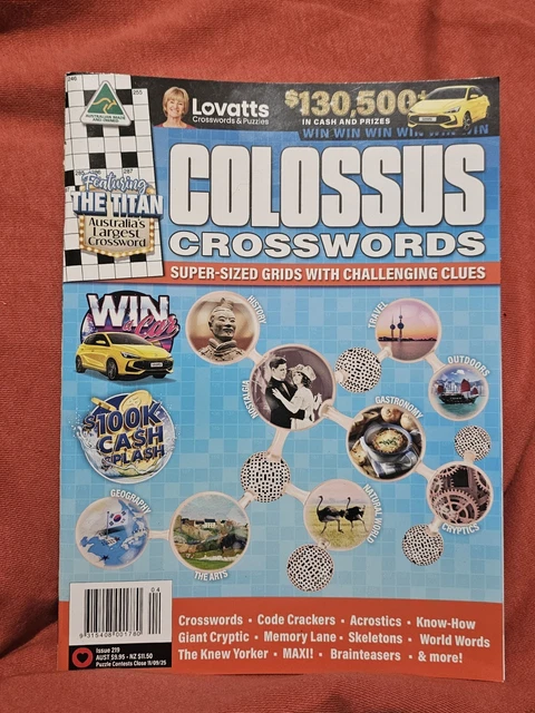 #219 LOVATTS COLOSSUS CROSSWORDS,2025,Code Crackers,Acrostics,Giant ...