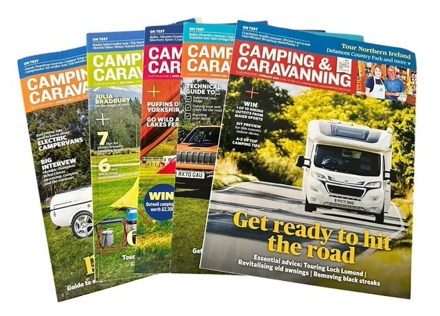 CAMPING & CARAVANNING Club Magazines X 5 Assorted Issues Feb/August ...