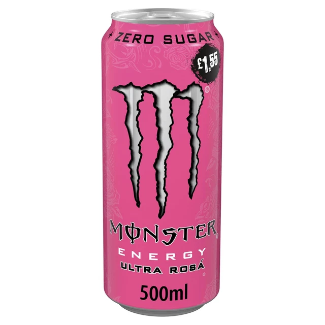 MONSTER ULTRA ROSA Energy Drink PMP Can 500ml (Pack of 12) £20.99 ...