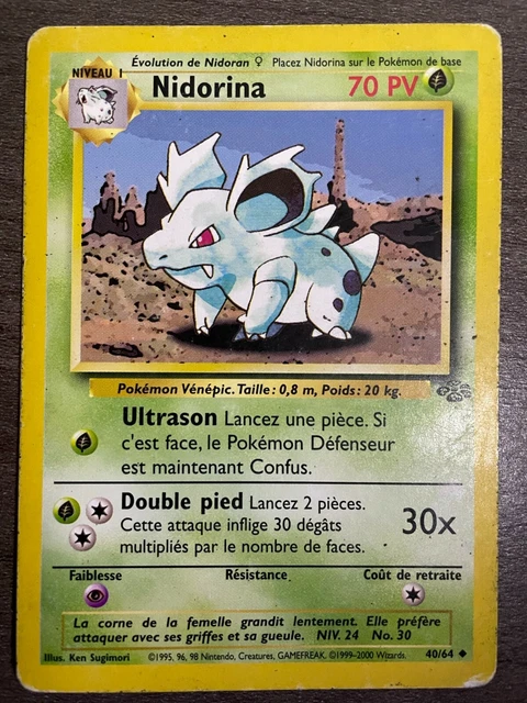 CARTE POKÉMON NIDORINA 40/64 Jungle Wizards FR EUR 5,00 - PicClick FR