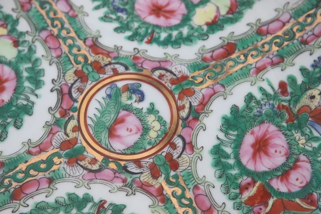 4 X CHINESE Plates Famille Rose Medallion Birds & Insects 26cm £47.50 ...