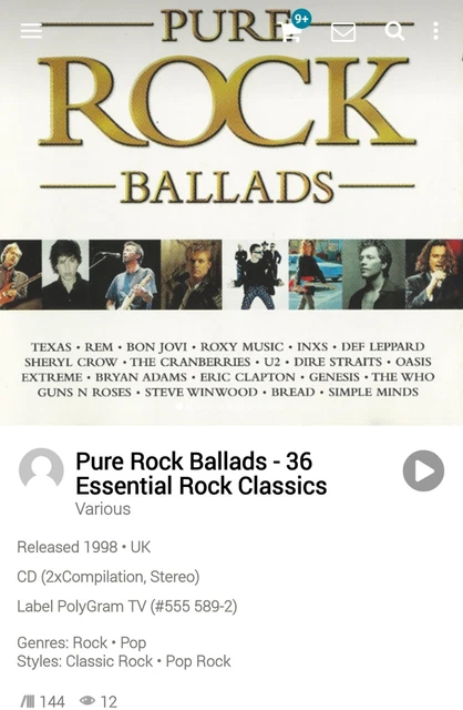 Pure Rock Ballads 2 X Cd 98 Hi Tech Aor Mélodic Yacht Rock Westcoast