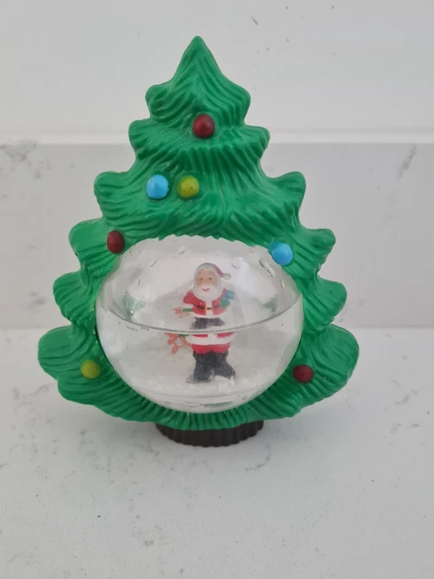 VINTAGE RETRO SNOW Globe Christmas Tree Plastic 70s 80s 90s Kitsch Prop ...