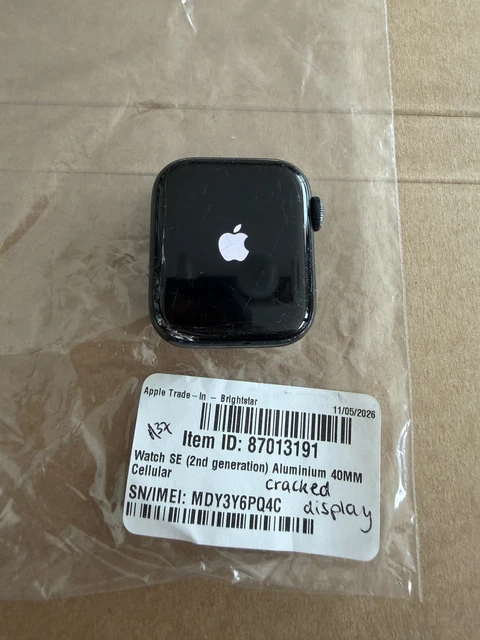 APPLE WATCH SE 2nd Generation GPS Aluminium 40mm Black Cracked Front ...
